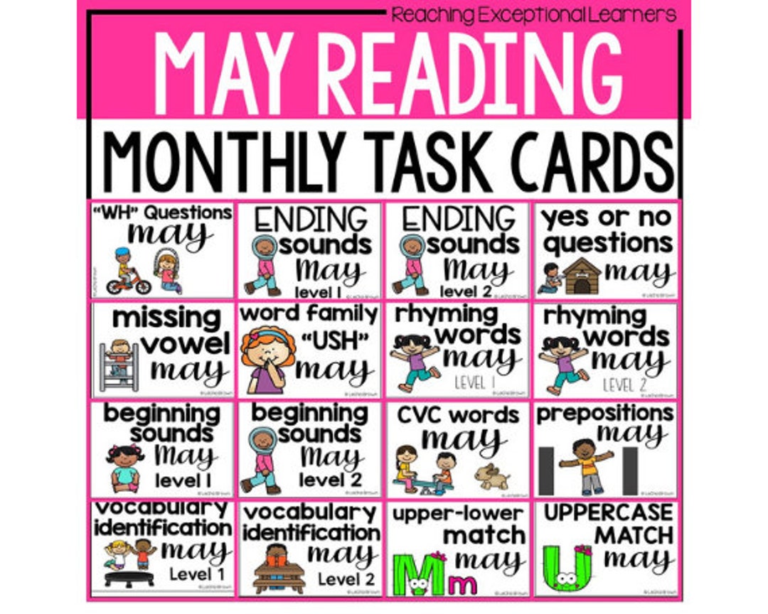 May Reading Task Boxes - Etsy