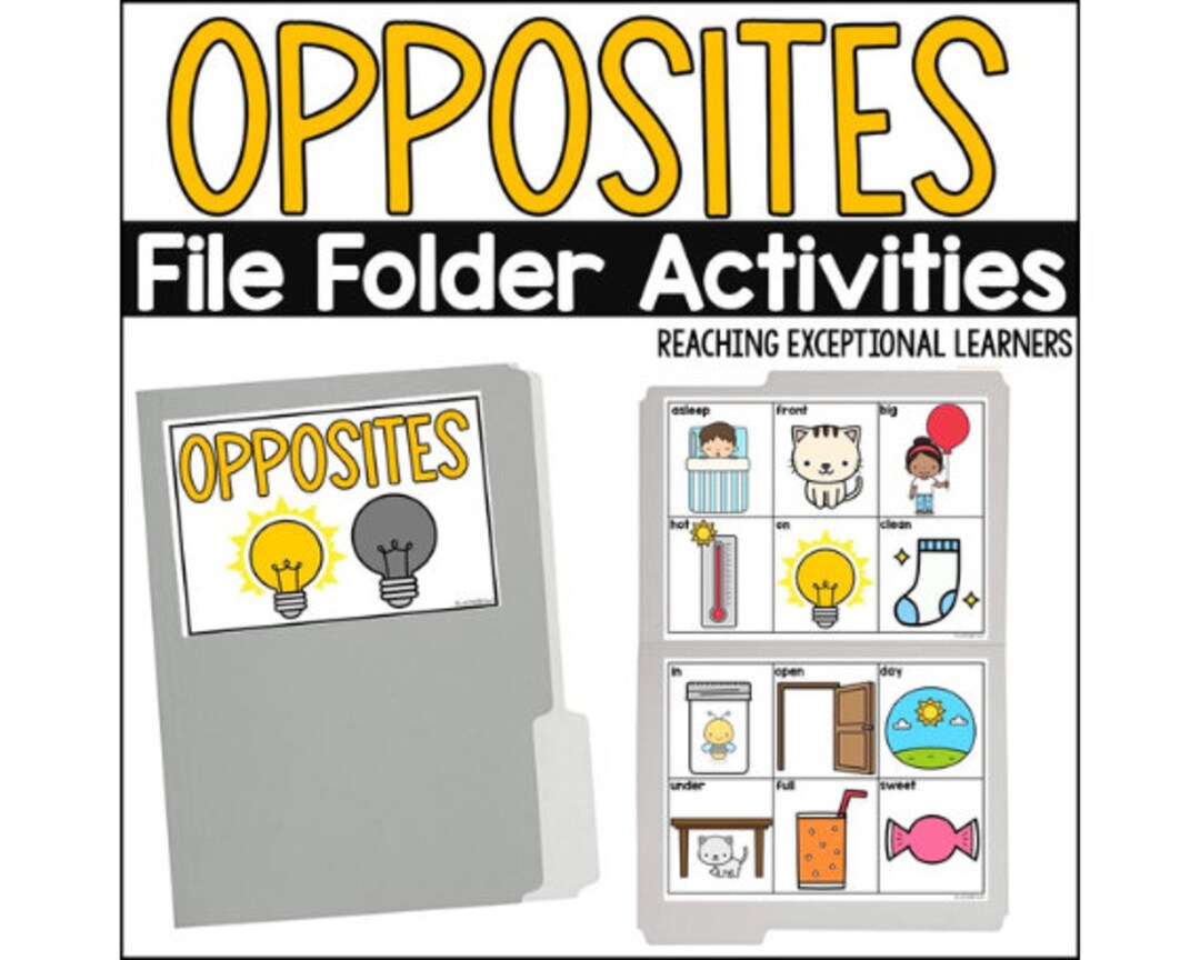 Opposites File Folder Activity - Etsy