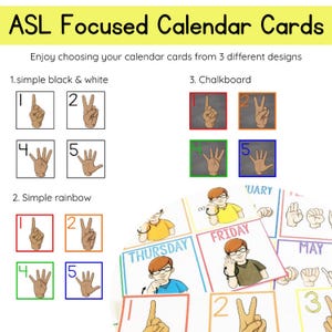 ASL Calendar Time Set Special Education - Etsy