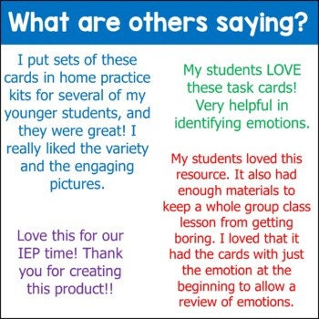 Emotions Task Card Set - Etsy