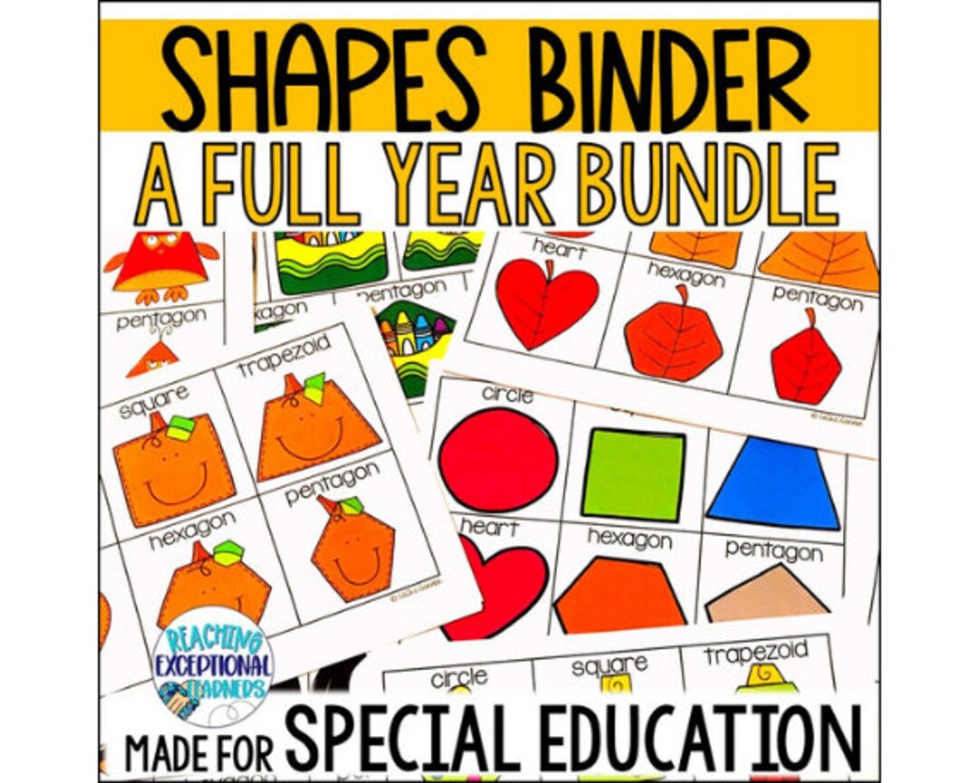 Shapes Adapted Binder for Special Education - Etsy