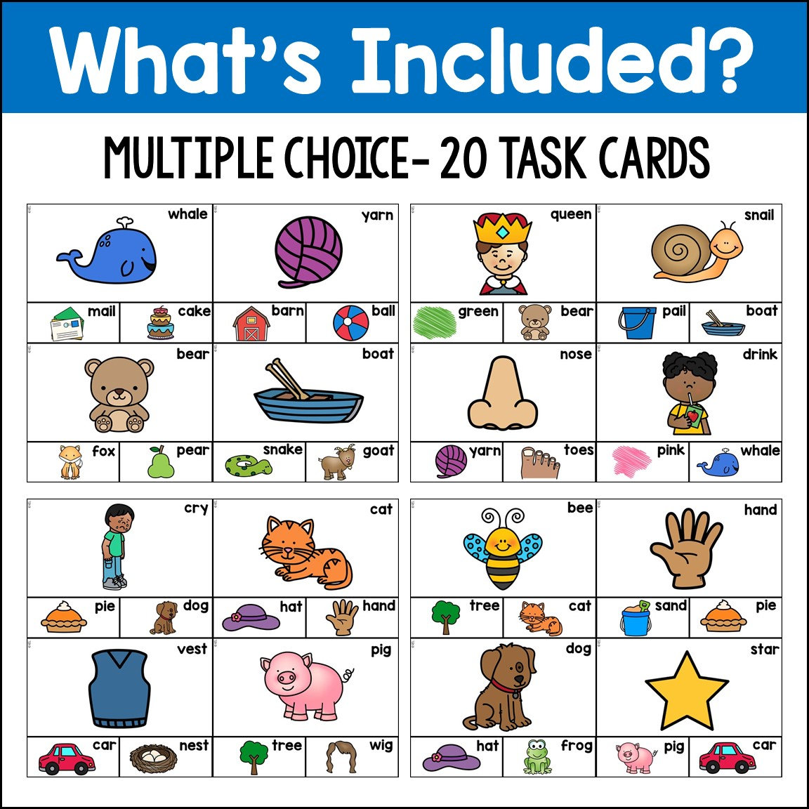 Rhyming Words Task Cards - Etsy