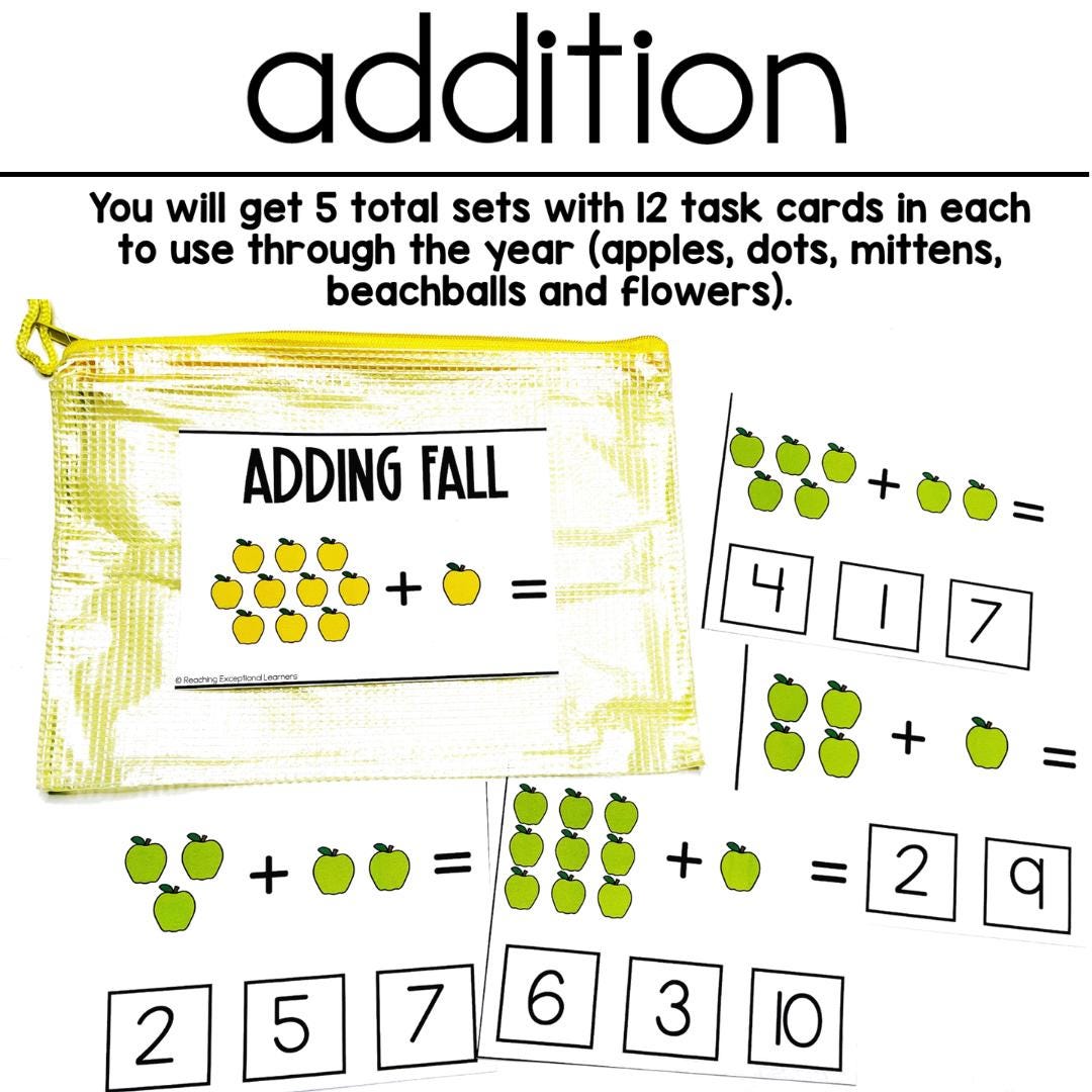 Math Task Boxes for Special Education - Etsy