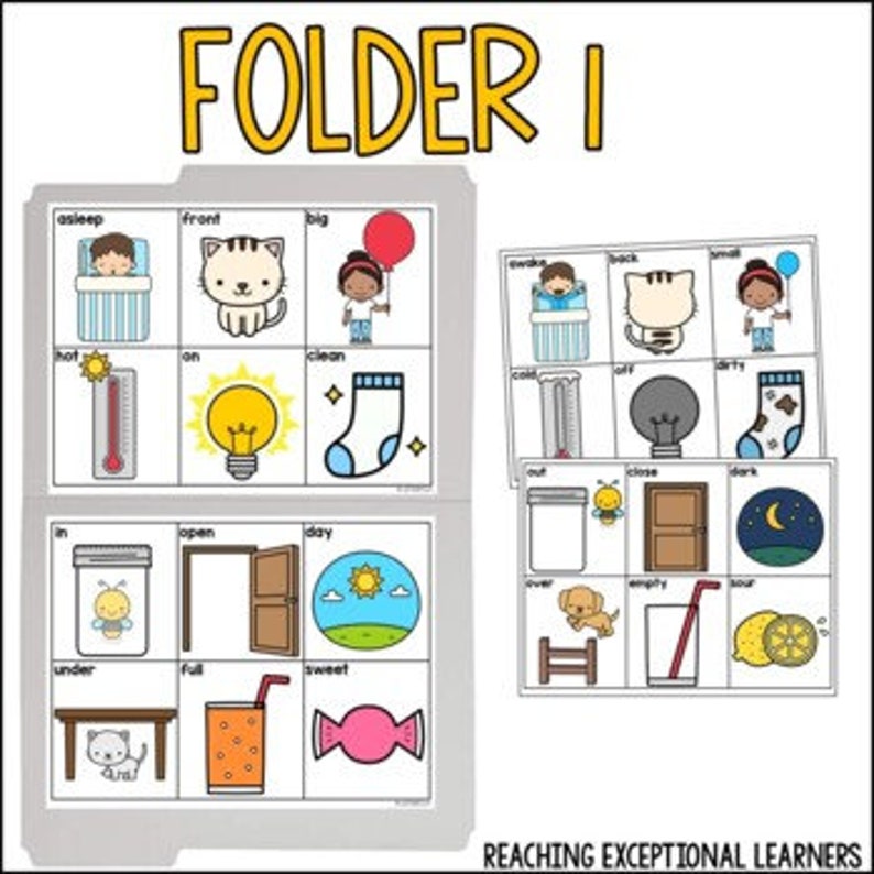 Opposites File Folder Activity - Etsy