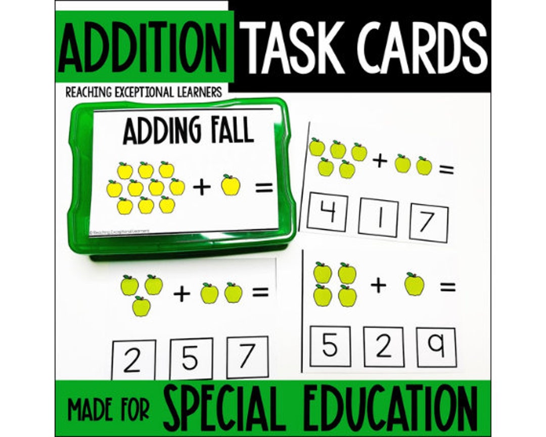 Visual Addition Task Cards - Etsy
