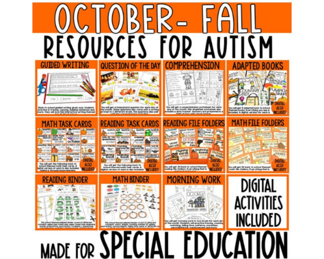 October Resources for Special Education - Etsy