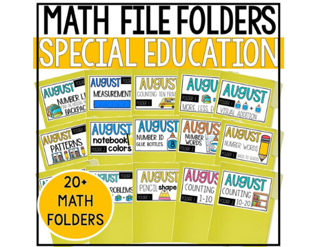 Back to School Math File Folder Bundle - Etsy