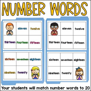 Numbers to 20 File Folder Activities - Etsy