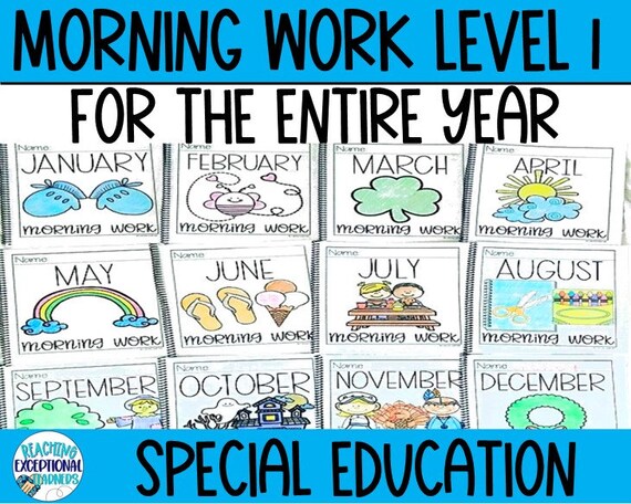 Morning Work Level 1 Special Education - Etsy