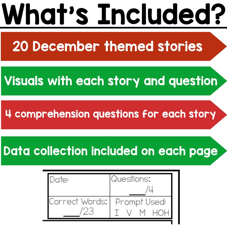December Comprehension for Special Education - Etsy