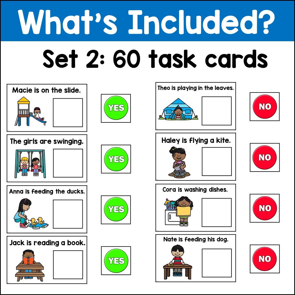 Yes or No Task Cards - Etsy