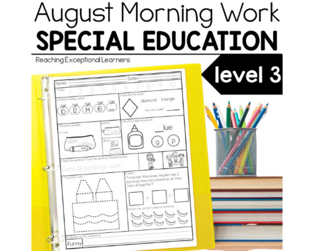 Back to School Morning Work Level 3 - Etsy