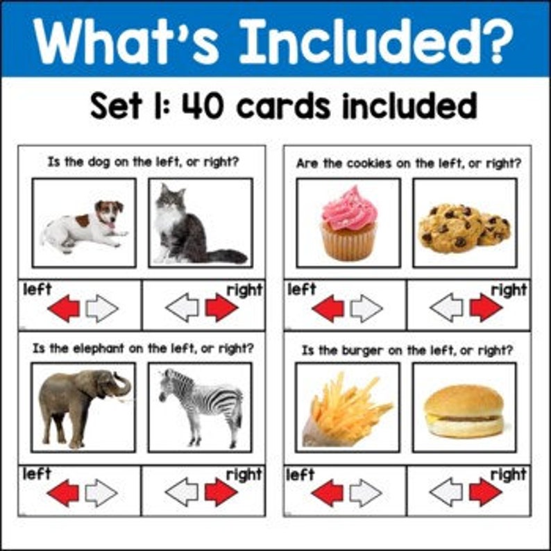 Left or Right Task Cards - Etsy