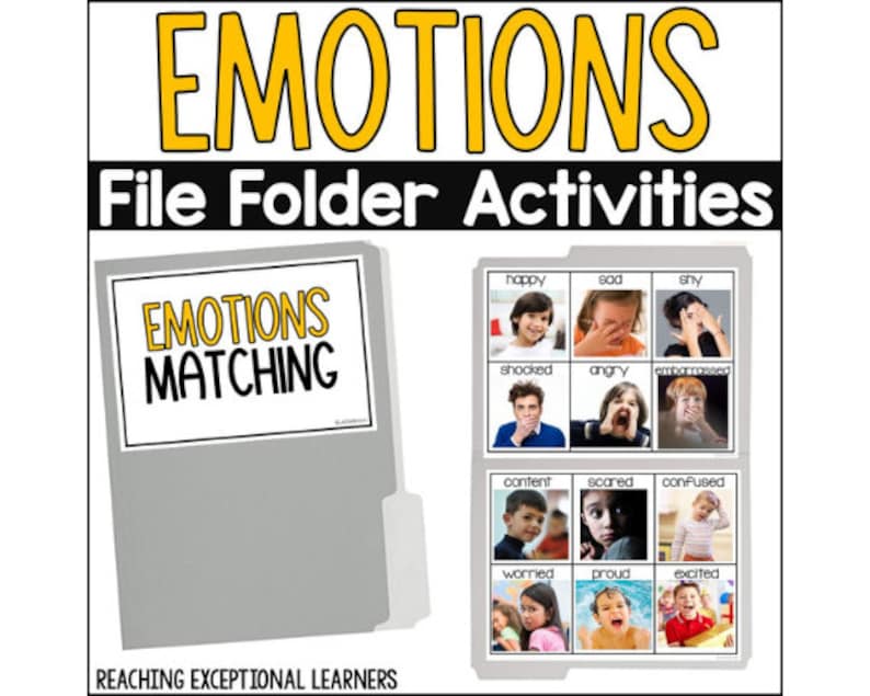 Emotions File Folder Activities - Etsy