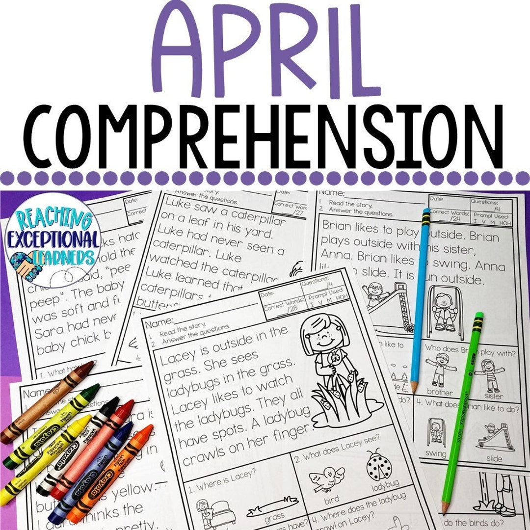 April Comprehension for Special Education - Etsy