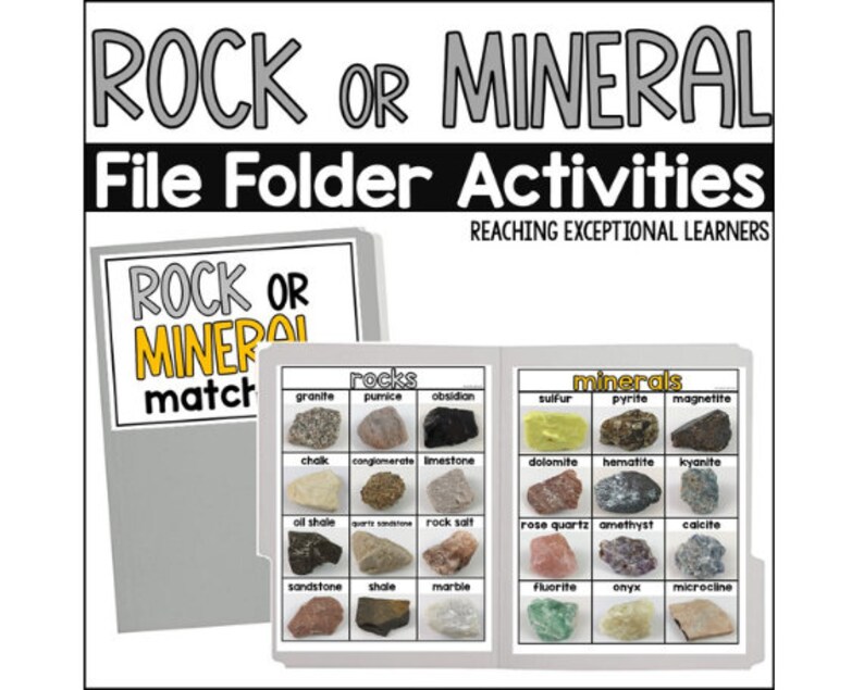 Rock or Mineral File Folder Activities - Etsy