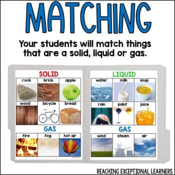 States of Matter File Folder Activities - Etsy