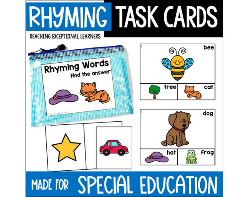 Rhyming Words Task Cards - Etsy