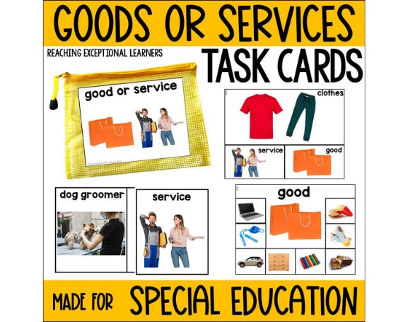 Goods or Services Task Cards Special Education - Etsy