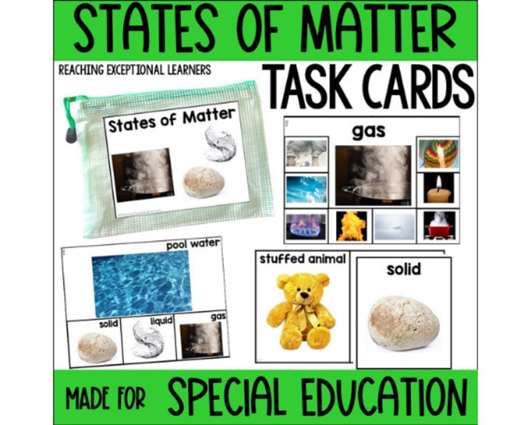 States of Matter Task Cards Special Education - Etsy