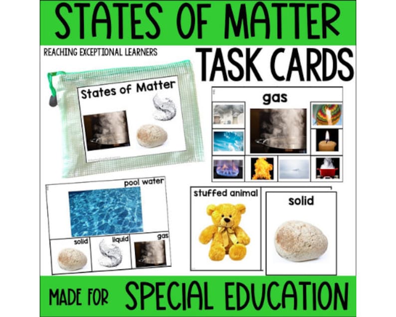 States of Matter Task Cards Special Education - Etsy