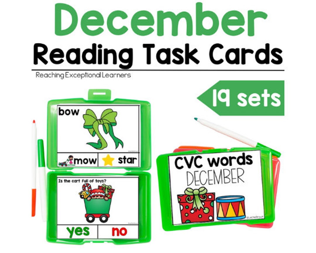 December Reading Task Boxes - Etsy