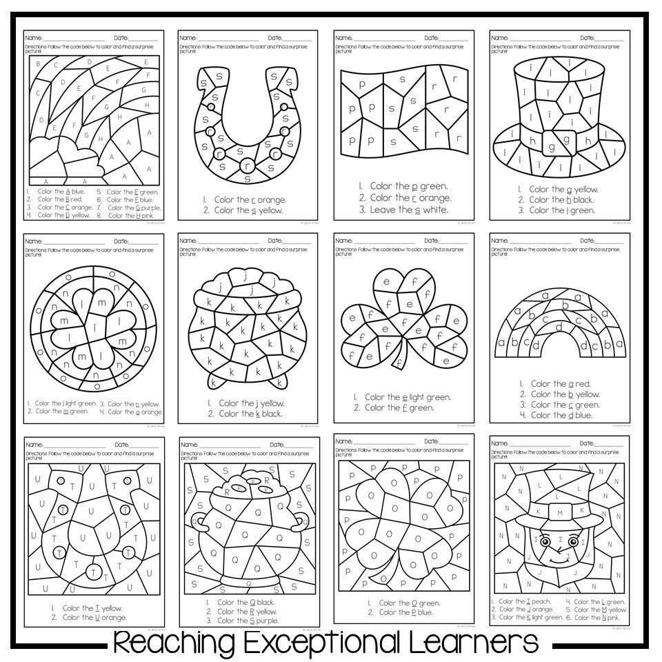 March Color by Code Worksheets - Etsy