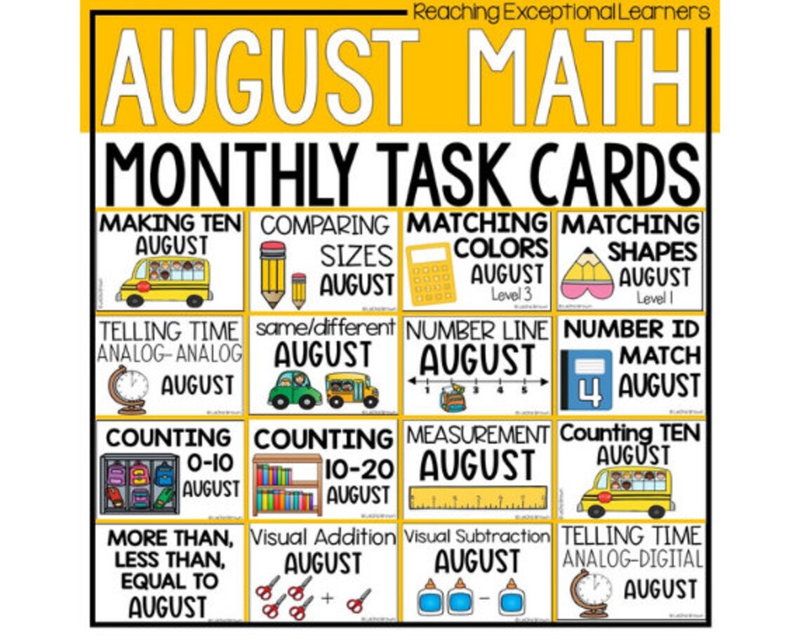 Back to School Math Task Boxes - Etsy