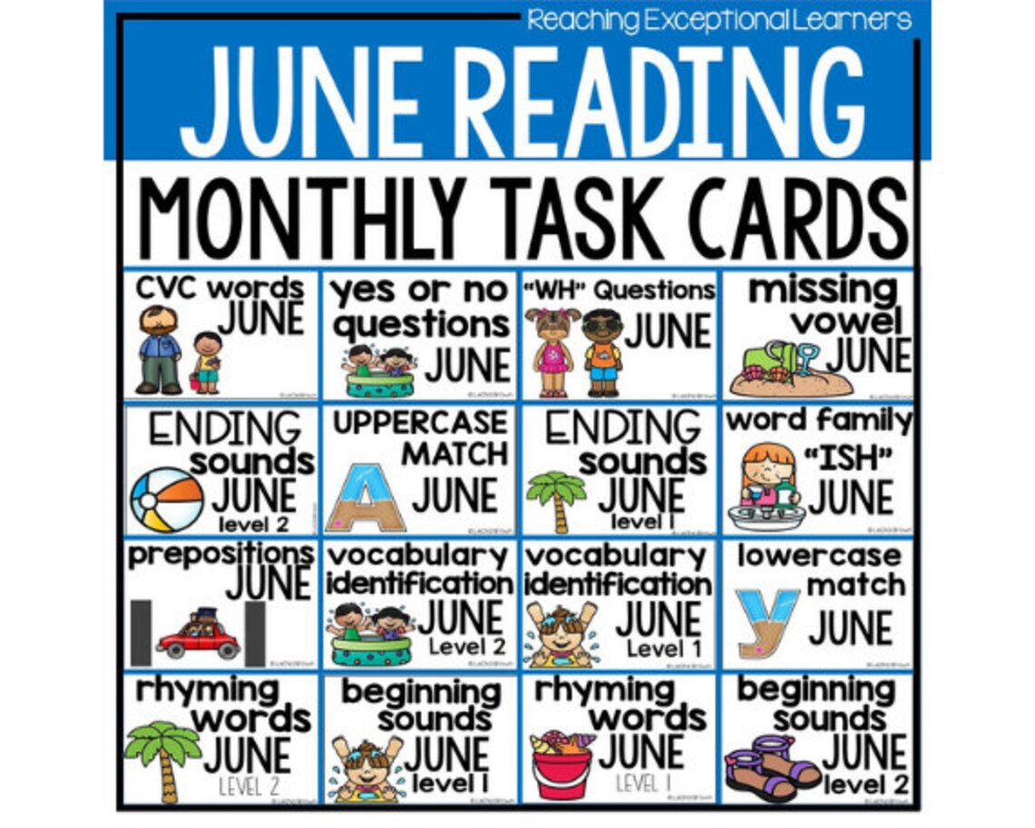 June Reading Task Boxes - Etsy