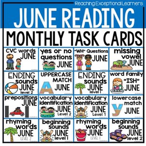 June Reading Task Boxes - Etsy