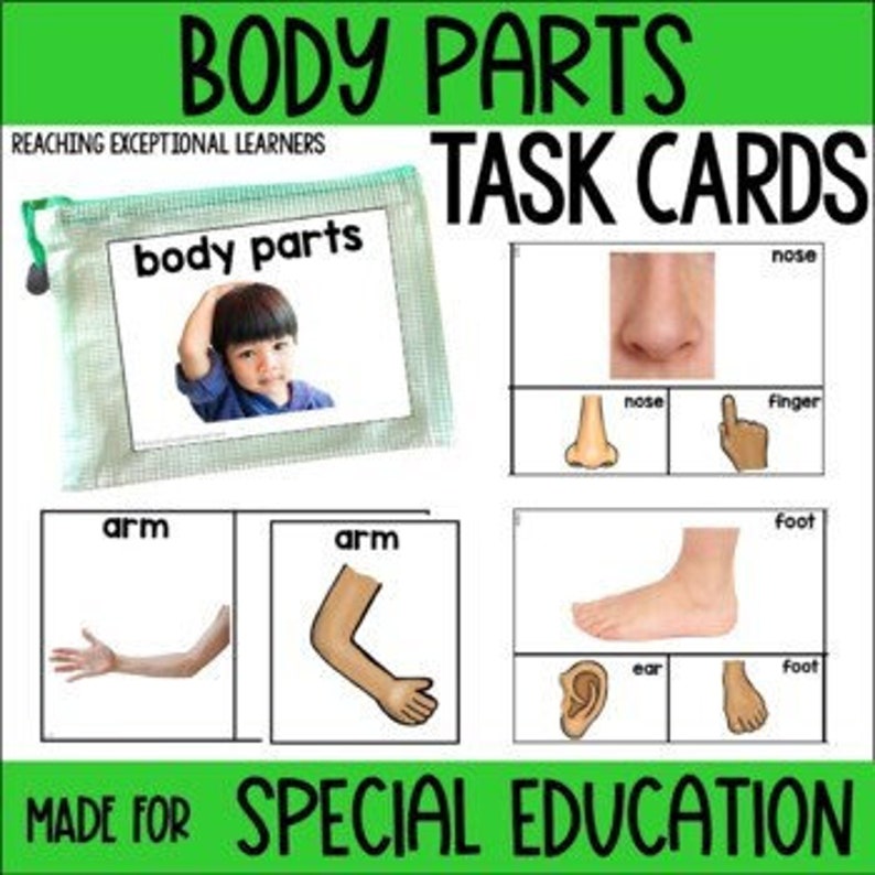Body Parts Task Cards Special Education - Etsy