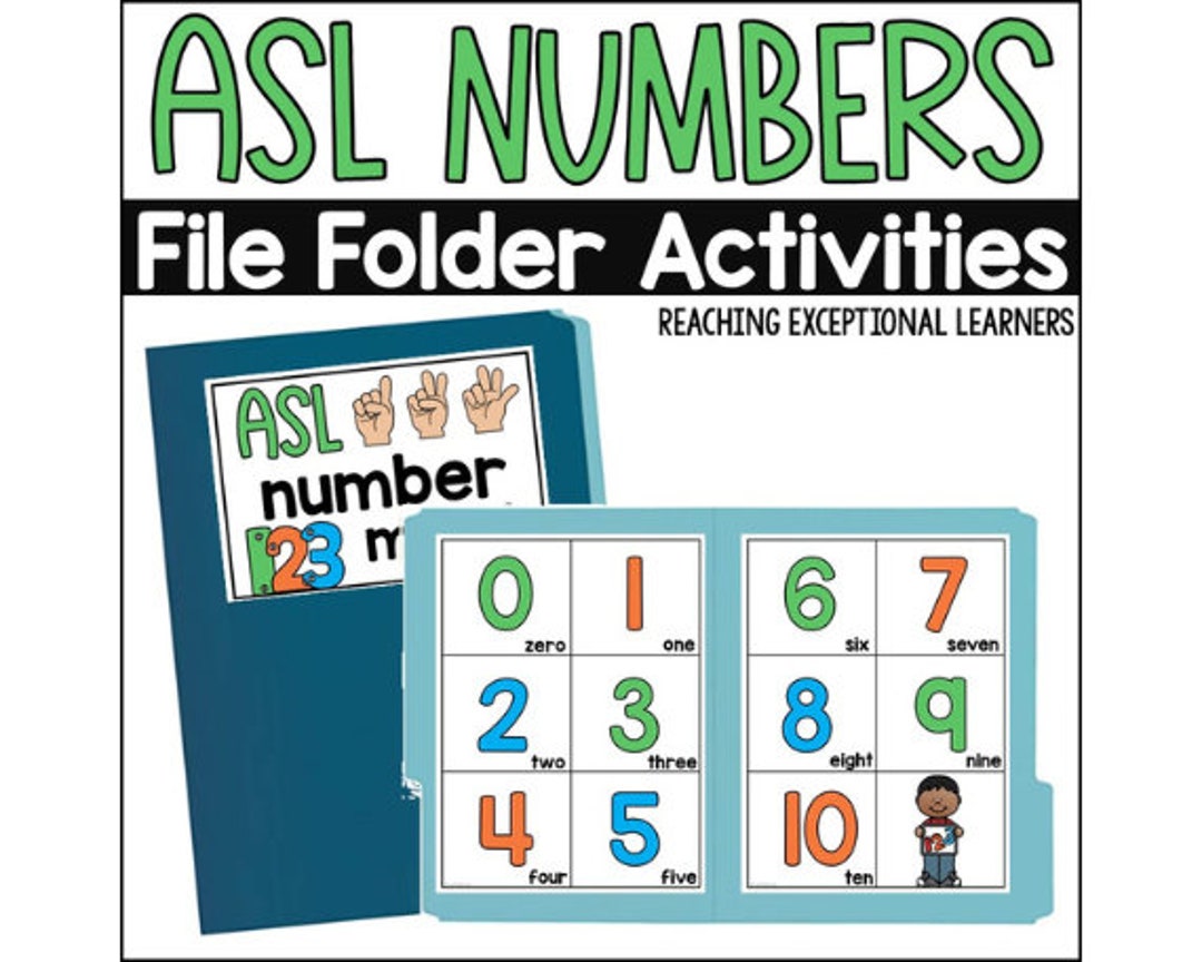 ASL Number Match File Folder Activity - Etsy