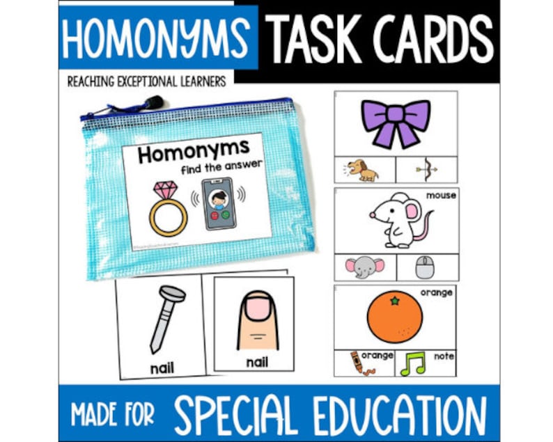Homonyms Task Cards - Etsy