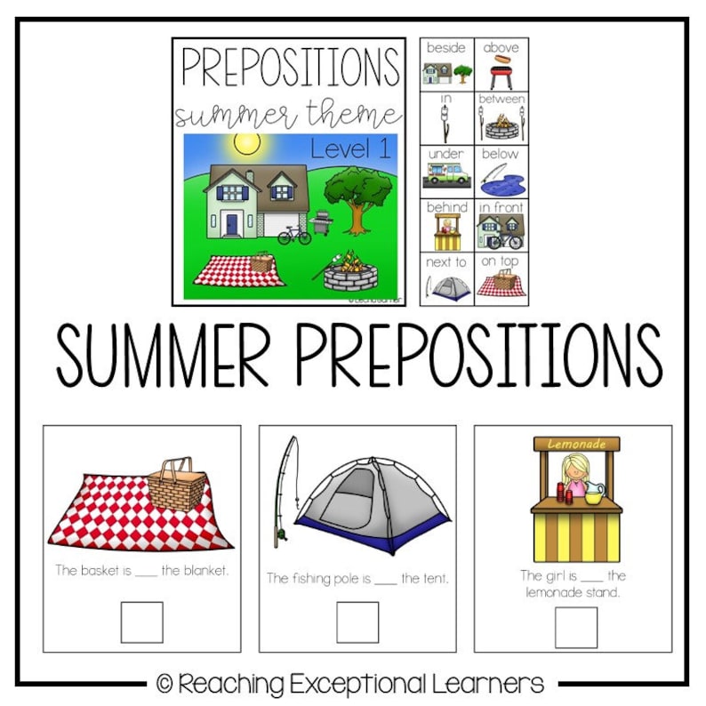 Prepositions Interactive Books - Etsy
