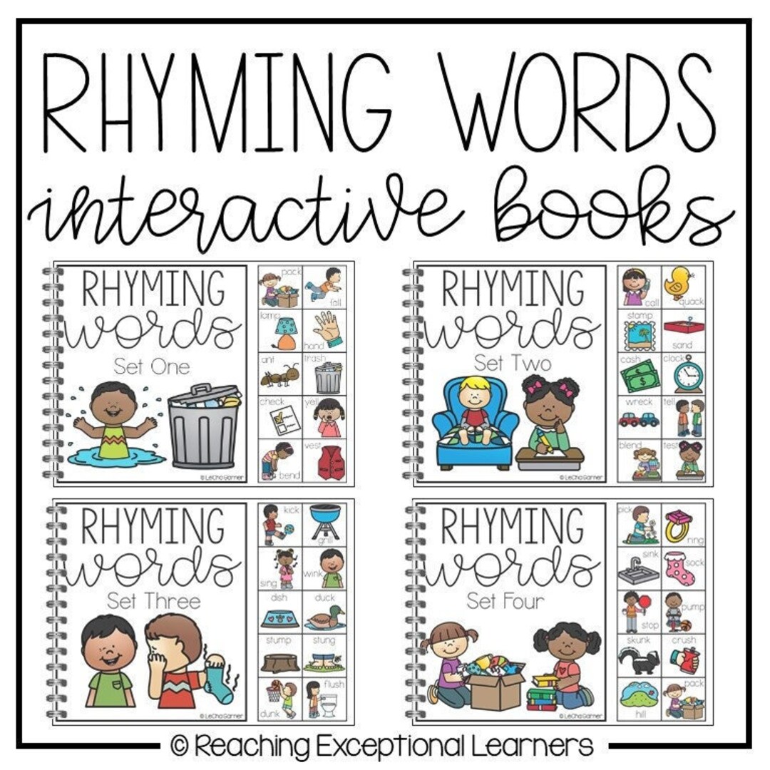Rhyming Words Interactive Book for Special Education - Etsy