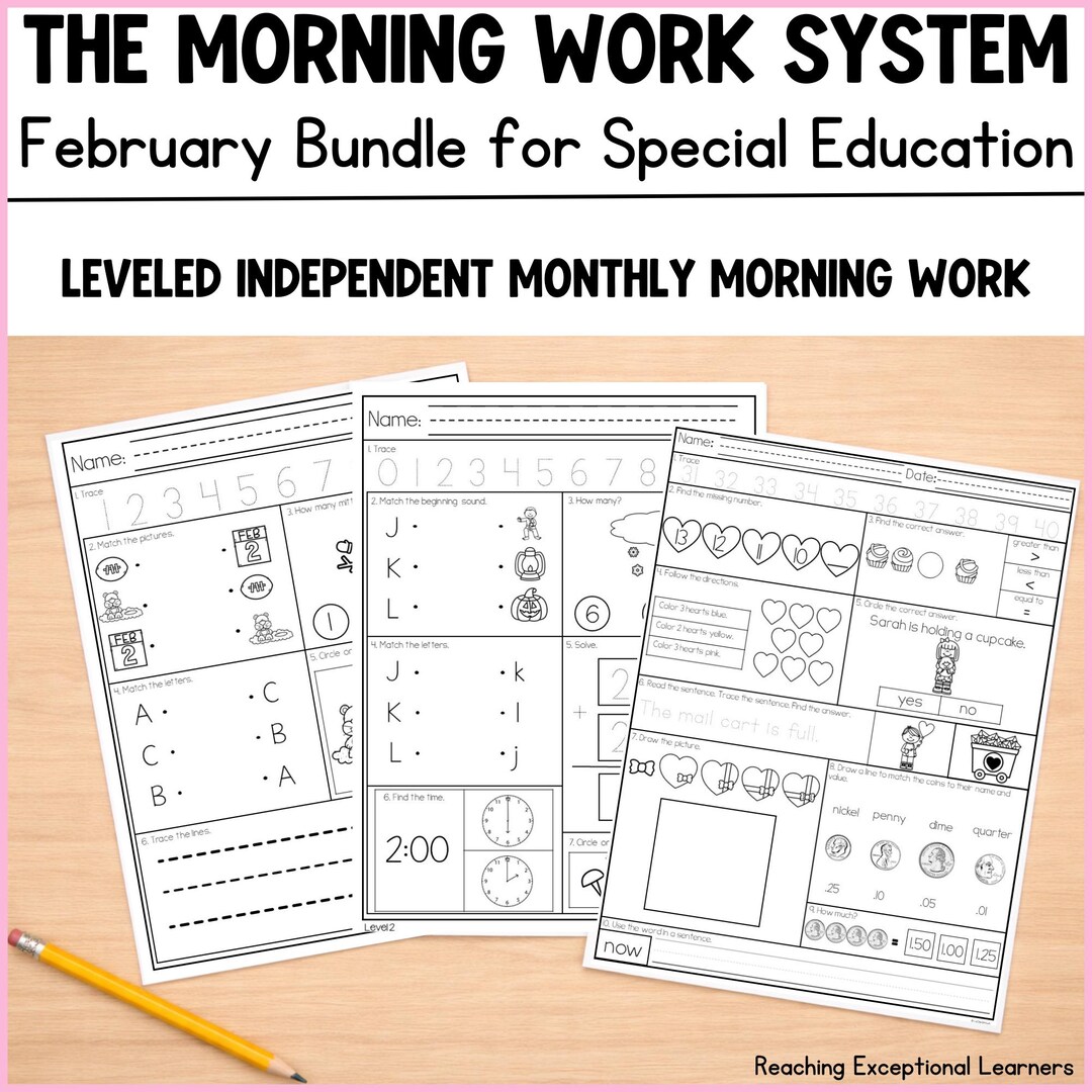 February Morning Work Bundle Special Education - No-prep Daily Practice ...