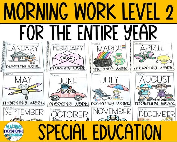 Morning Work Level 2 Special Education - Etsy