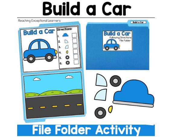 Following Directions File Folder: Build a Car - Etsy
