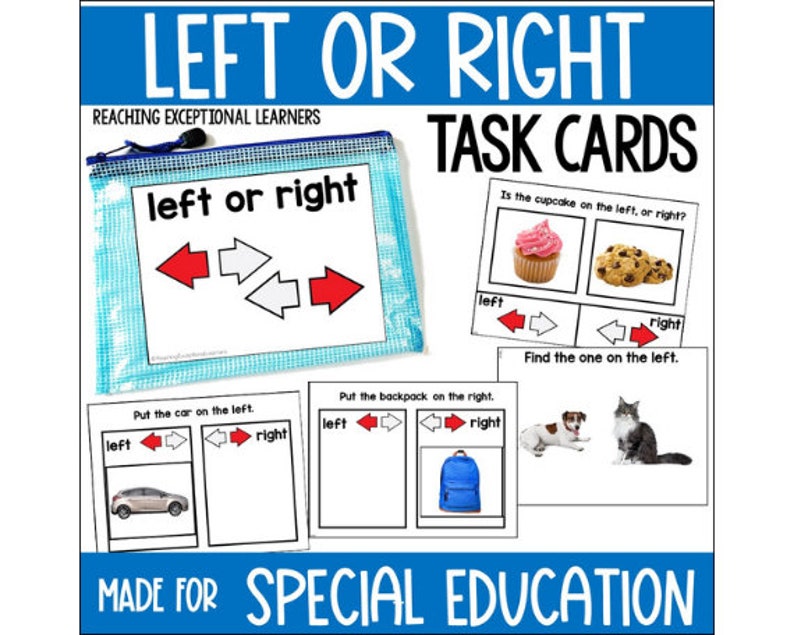Left or Right Task Cards - Etsy
