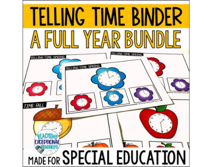 Telling Time Binder for Special Education - Etsy