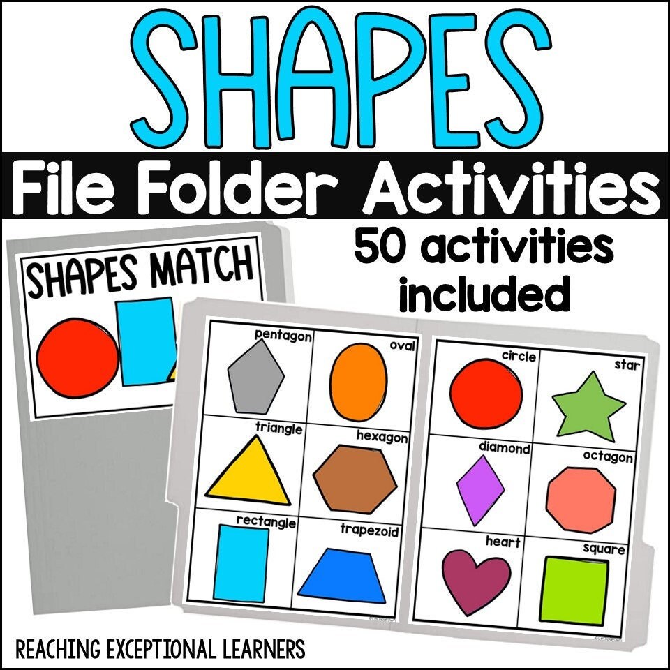 Shapes File Folder Activities - Etsy