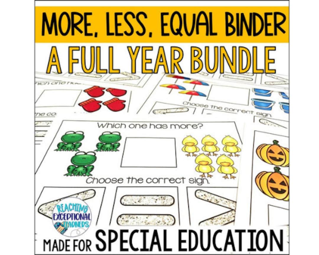 More Than, Less Than, Equal to Adapted Binder - Etsy