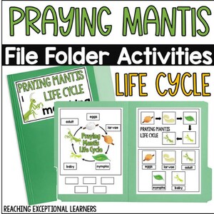Praying Mantis Life Cycle File Folder Activities - Etsy