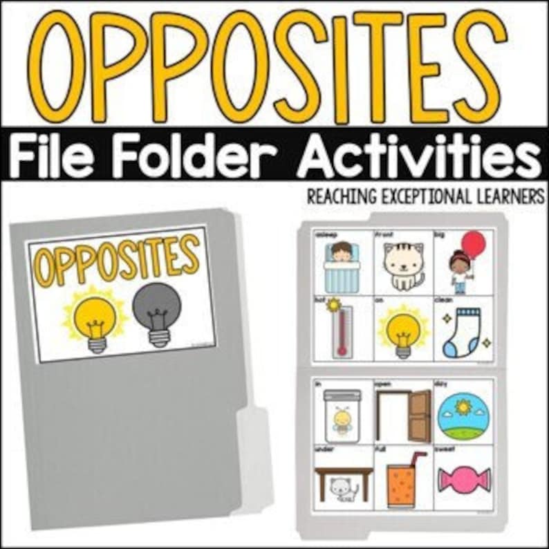 Opposites File Folder Activity - Etsy