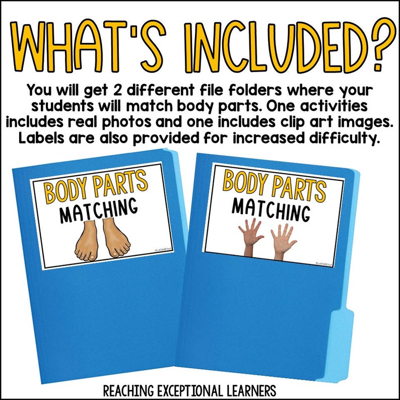 Body Parts File Folder Activities - Etsy