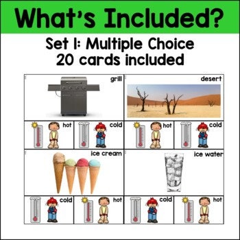 Hot or Cold Task Cards Special Education - Etsy