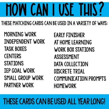 Matching Task Boxes for Special Education - Etsy