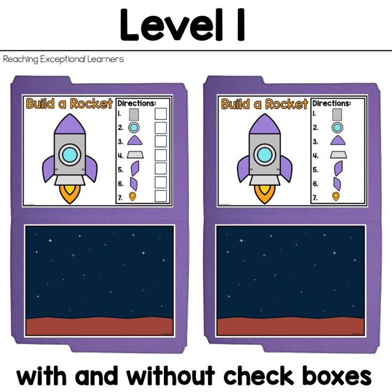 Following Directions File Folder: Build a Rocket - Etsy