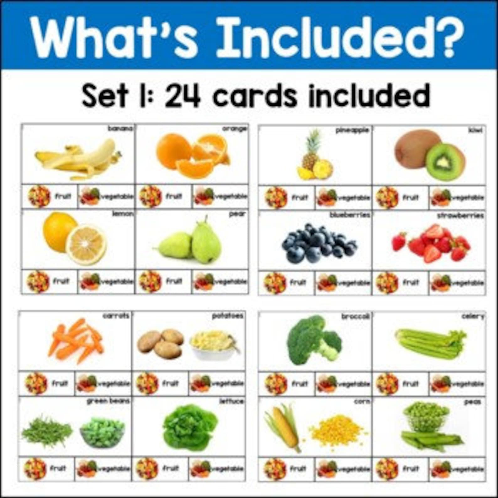Fruit or Vegetable Task Cards - Etsy
