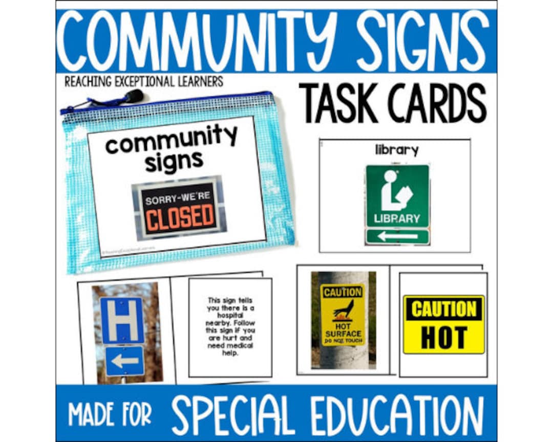 Community Signs Task Cards - Etsy